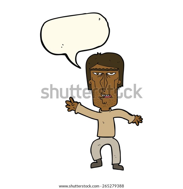 Cartoon Angry Man Waving Warning Speech Stock Vector (Royalty Free ...