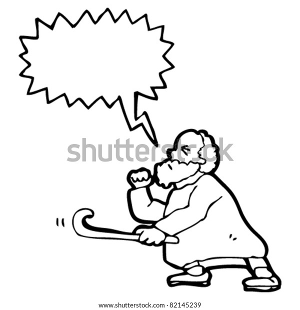 Cartoon Angry Old Man Stock Vector (Royalty Free) 82145239