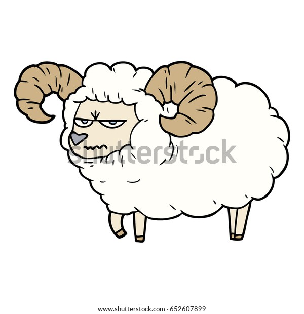 Cartoon Angry Ram Stock Vector (Royalty Free) 652607899