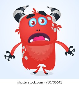 Cartoon Angry Red Monster Devil Vector Stock Vector (Royalty Free ...