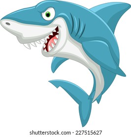Cartoon Angry Shark Stock Vector (Royalty Free) 227515627