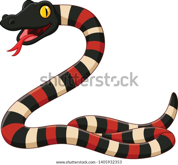 Cartoon Angry Snake On White Background Stock Vector (Royalty Free ...