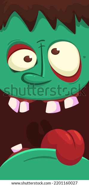 Cartoon Angry Zombie Face Avatar Halloween Stock Vector (Royalty Free ...