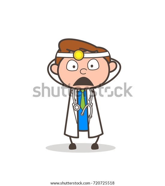 Cartoon Anguished Doctor Face Expression Vector Stock Vector (Royalty ...
