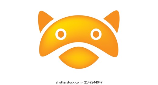 Cartoon Animal Head Logo Vector Illustration Stock Vector (Royalty Free ...