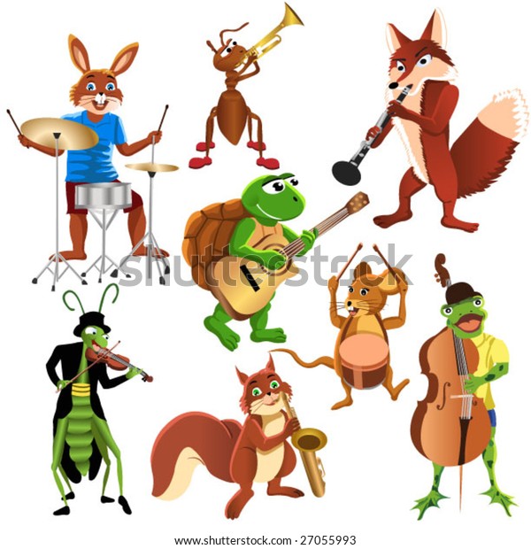 Cartoon Animals Band Stock Vector (Royalty Free) 27055993