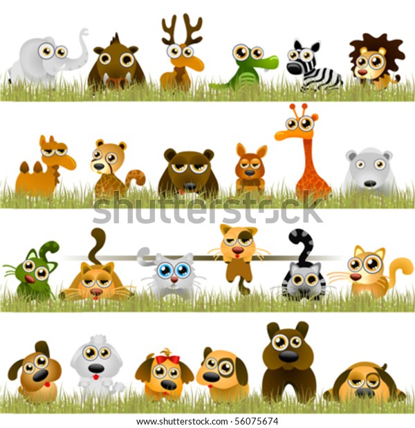 Vector de stock (libre de regalías) sobre animales de dibujos animados ...