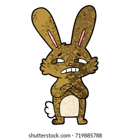 Cartoon Anxious Rabbit Stock Vector (Royalty Free) 719885788 | Shutterstock