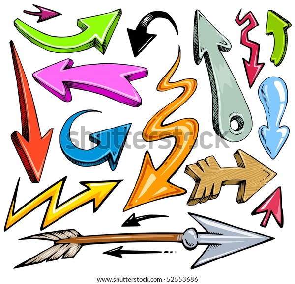 Cartoon Arrows Color Collection Stock Vector (Royalty Free) 52553686