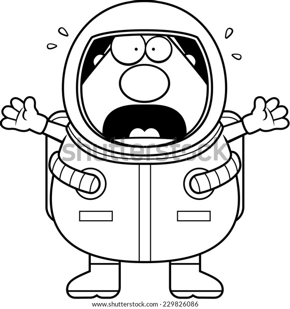 Cartoon Astronaut Scared Panicking Stock Vector (Royalty Free) 229826086