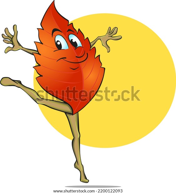 Cartoon Autumn Leaf Emotion Design Cartoon Stock Vector (Royalty Free ...