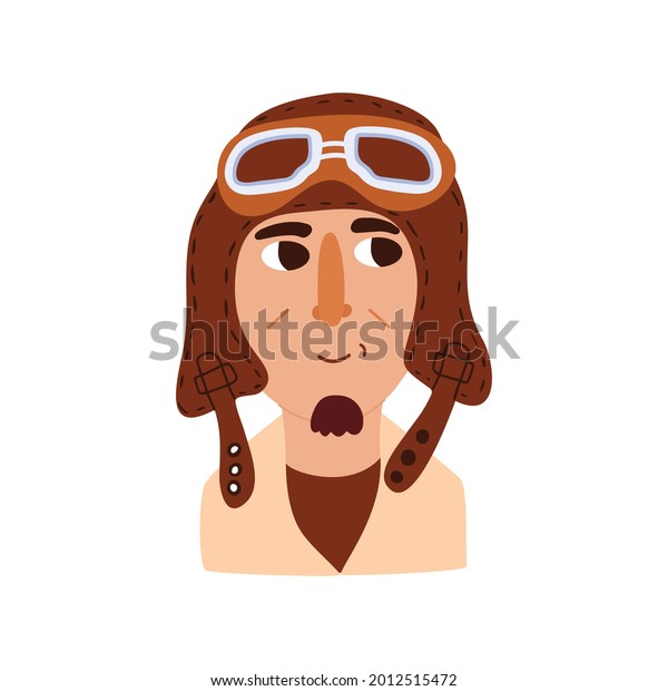 Cartoon Aviator Pilot Hand Draw Style Stock Vector (Royalty Free ...