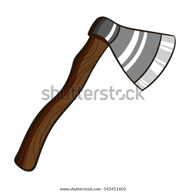 Cartoon Ax Isolated On White Background เวกเตอร์สต็อก (ปลอดค่าลิขสิทธิ์ ...