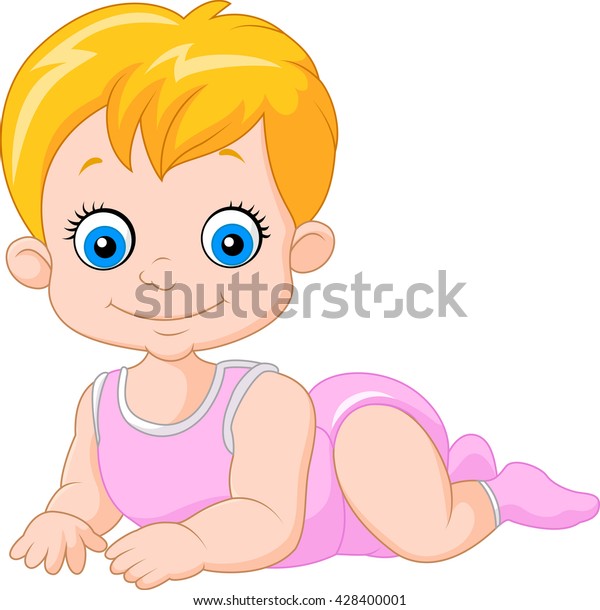 Cartoon Baby Boy Crawling Stock Vector (Royalty Free) 428400001 ...