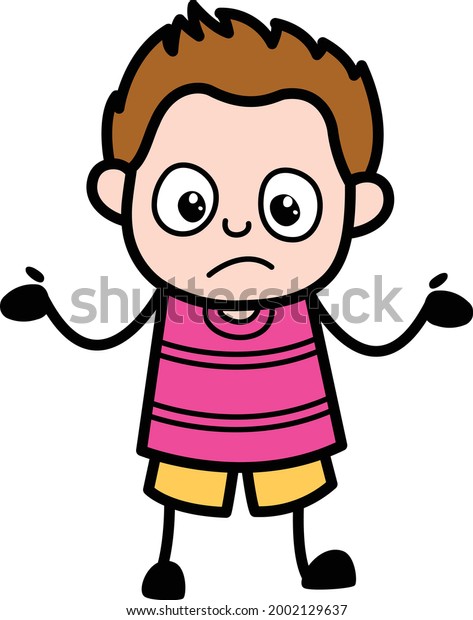 Cartoon Baby Boy Unaware Pose Stock Vector (Royalty Free) 2002129637