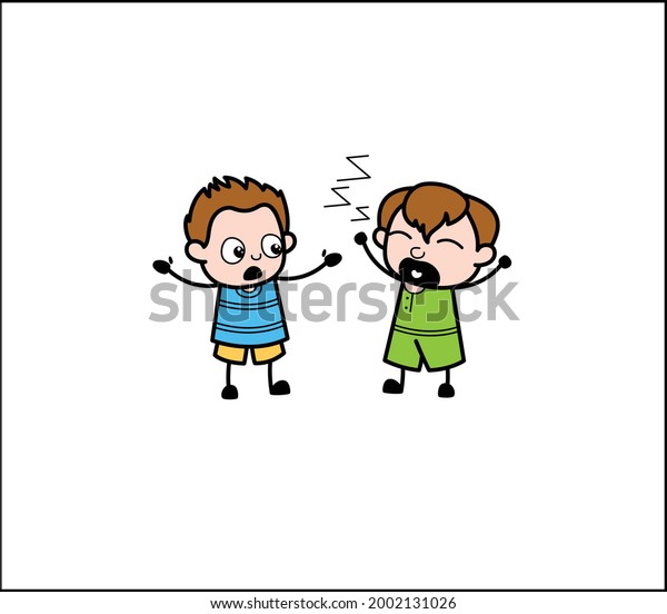 Cartoon Baby Boys Arguing Vector Design: เวกเตอร์สต็อก (ปลอดค่า ...