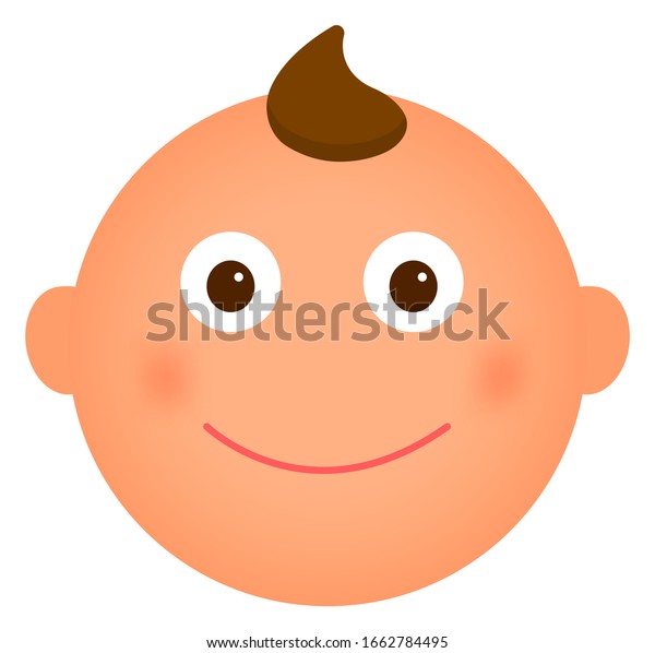Cartoon Baby Face Emoticon Vector Illustration Stock Vector (Royalty ...