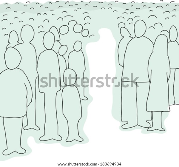 Cartoon Background Abstract People Standing Stock Vector (Royalty Free ...