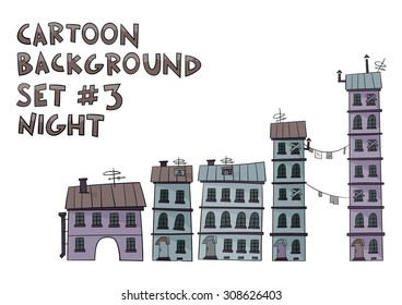 Vektor Stok Cartoon Background Buildings (Tanpa Royalti) 308626403 ...