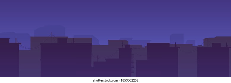 Cartoon Background Night City Vector Illustration Stock Vector (Royalty ...