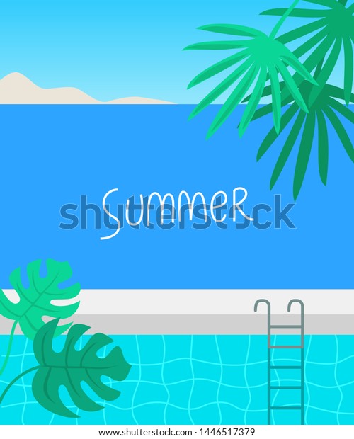 Cartoon Background Sea Resort Vector Illustration Stock Vector (Royalty ...