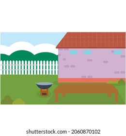Cartoon Backyard Litter On White Background Stock Vector (Royalty Free ...