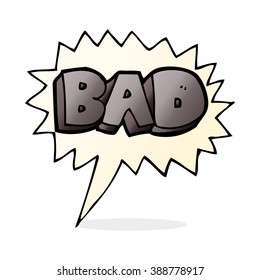 Cartoon Bad Sign Speech Bubble Stock Vector (Royalty Free) 388778917 ...