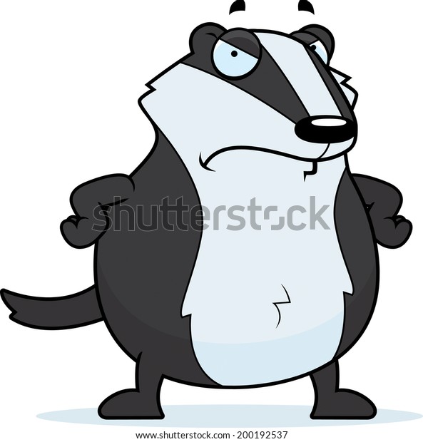 Cartoon Badger Angry Expression Stock Vector (Royalty Free) 200192537 ...