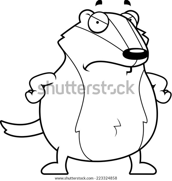 Cartoon Badger Angry Expression Stock Vector (Royalty Free) 223324858 ...