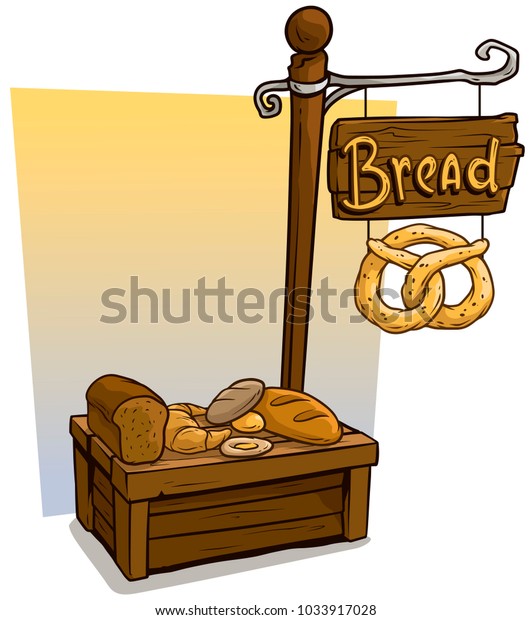 Cartoon Bakers Vendor Booth Baker Shop Stock Vector (Royalty Free ...