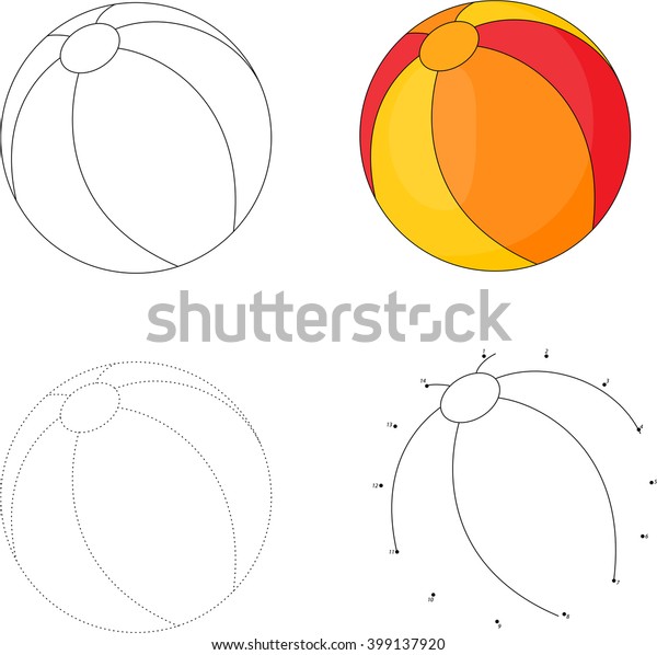 Cartoon Ball Dot Dot Educational Game Stock Vector (Royalty Free ...