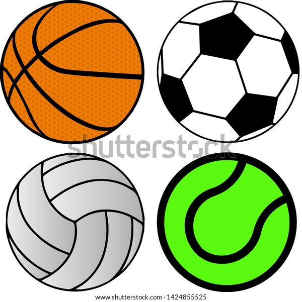 Cartoon Ball Set Cute Balls Stock Vector (Royalty Free) 1424855525 ...