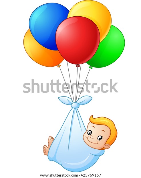 Cartoon Balloon Baby Stock Vector (Royalty Free) 425769157