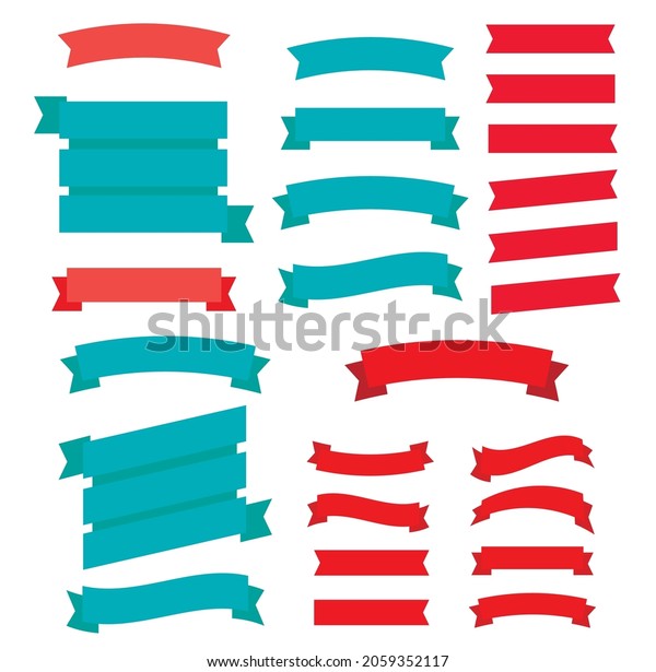 Cartoon Banners Comic Ribbons Colored Banner Stock Vector (Royalty Free ...