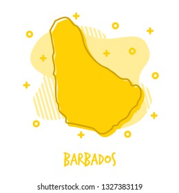 Cartoon Barbados Map Stock Vector (Royalty Free) 1327383119 | Shutterstock