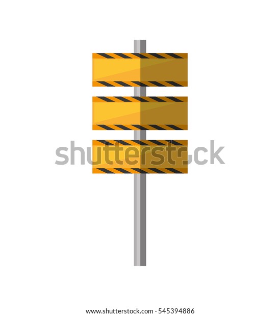 Cartoon Barrier Under Construction Road Vector Stock Vector (Royalty ...