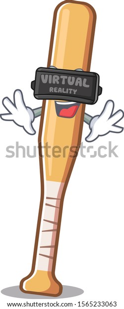 Cartoon Baseball Bat Virtual Reality Character Stock Vector (Royalty ...