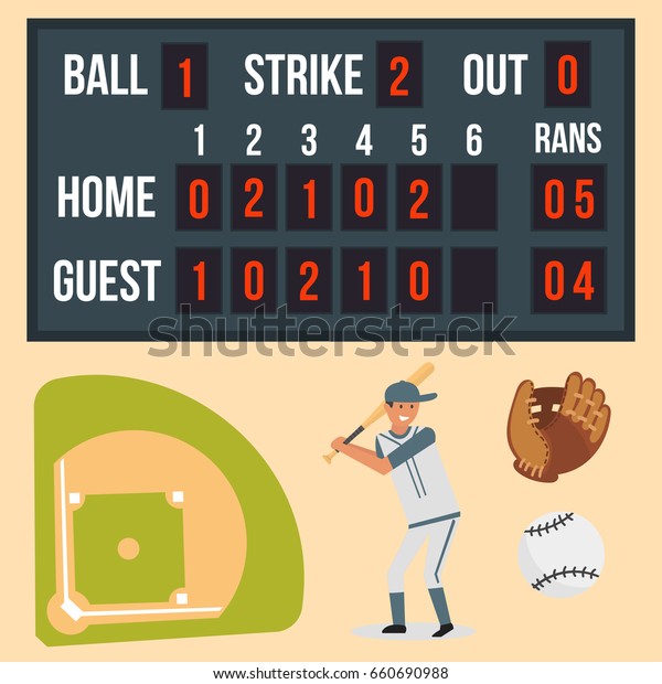 Cartoon Baseball Player Icons Batting Vector Stock Vector (Royalty Free ...