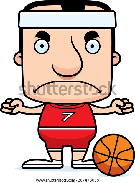 Cartoon Basketball Player Man Looking Angry Stock Vector (Royalty Free ...