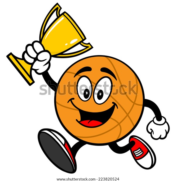 Cartoon Basketball Running Trophy Stock Vector (Royalty Free) 223820524 ...