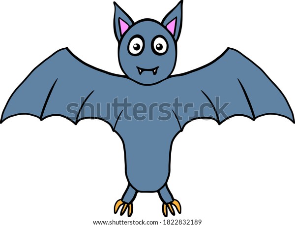 Cartoon Bat On White Background Stock Vector (Royalty Free) 1822832189 ...