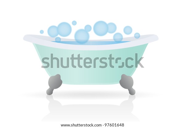 Baño de caricaturas. Ilustración del vector sobre fondo blanco