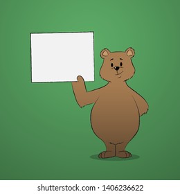 Cartoon Bear Blank Sign 스톡 벡터(로열티 프리) 1406236622 | Shutterstock