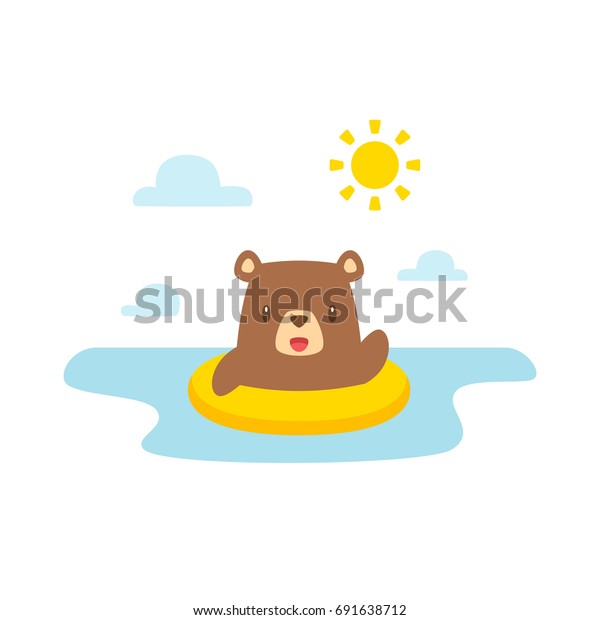 Cartoon Bear Swimming Vector Illustration Stock Vector (Royalty Free ...