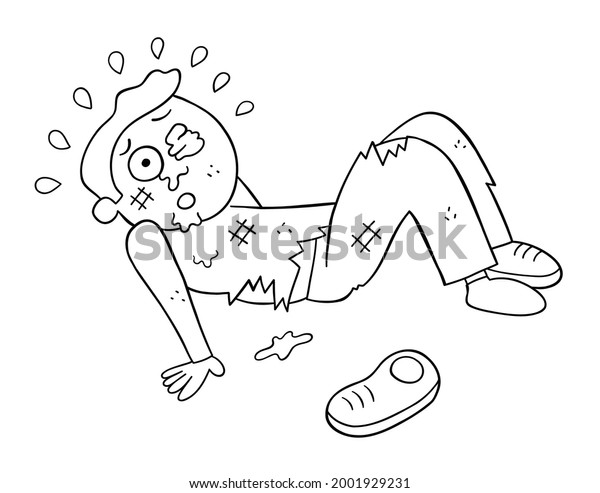 Cartoon Beaten Man Vector Illustration Black Stock Vector (Royalty Free ...