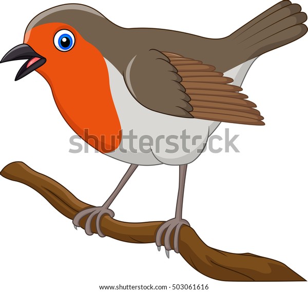 Cartoon Beautiful Robin Bird Stock Vector (Royalty Free) 503061616 ...