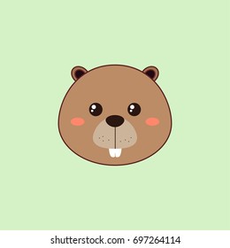 Cartoon Beaver Face: vector de stock (libre de regalías) 697264114 ...