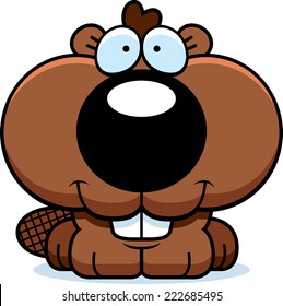 Cartoon Beaver Smiling Happy Stock Vector (Royalty Free) 222685495 ...