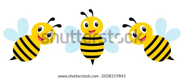 Cartoon Bee Collectionhoney Bee Set Vector Stock Vector (Royalty Free ...