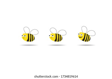 Set Cartoon Bees Isolated Vector: เวกเตอร์สต็อก (ปลอดค่าลิขสิทธิ์ ...